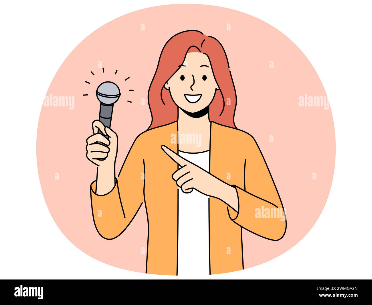 Smiling emotional happy performer Stock Vector Images - Alamy