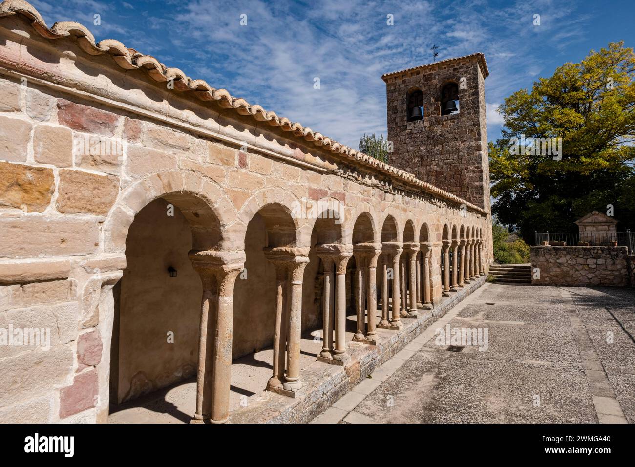 arcaded gallery of semicircular arches on paired columns, Church of the ...