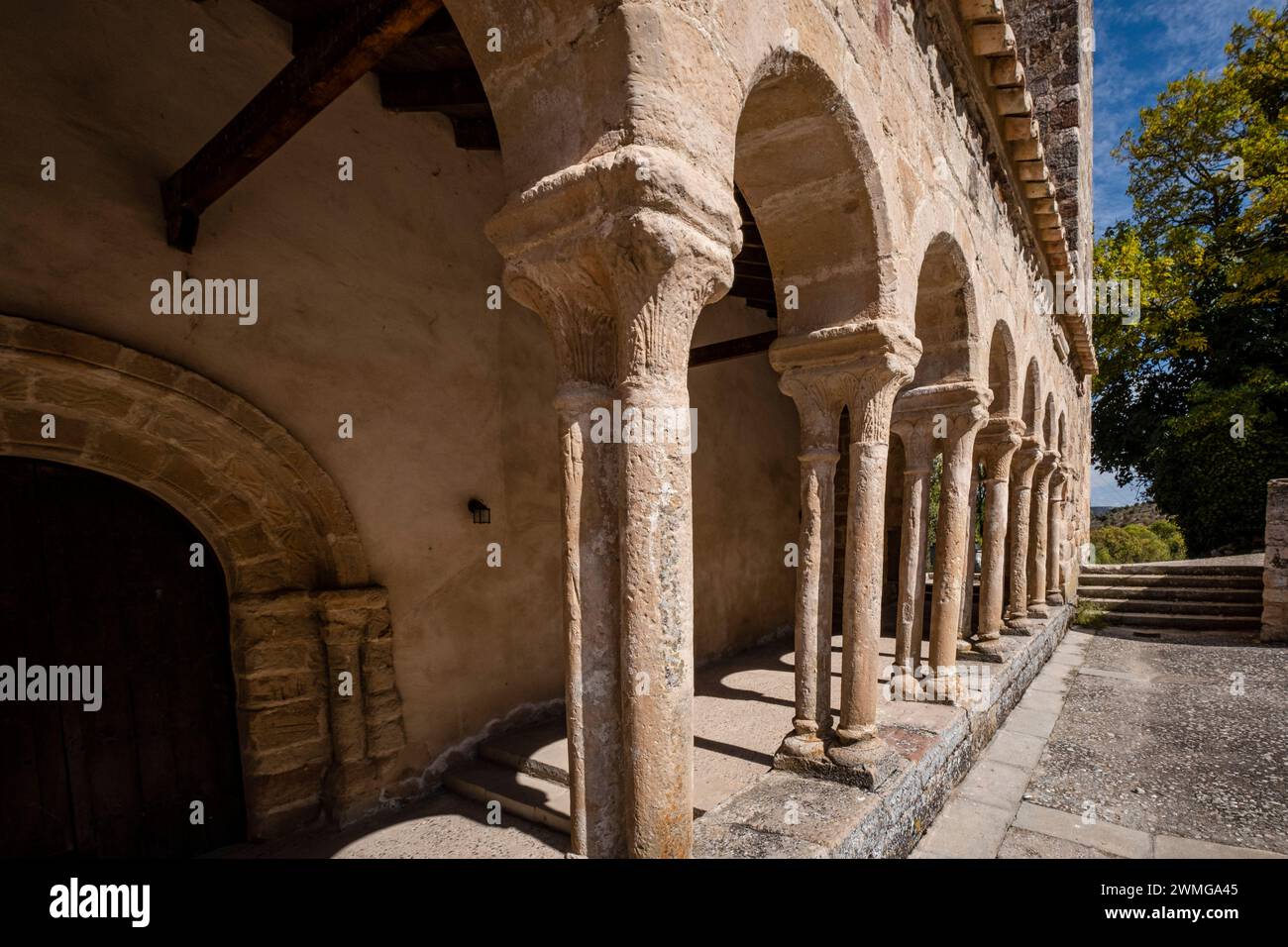 arcaded gallery of semicircular arches on paired columns, Church of the ...