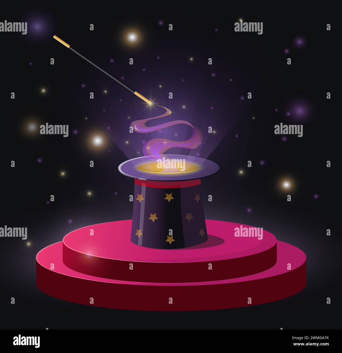 Magic trick. Professional illusionist accessories. Magical wand. Top ...