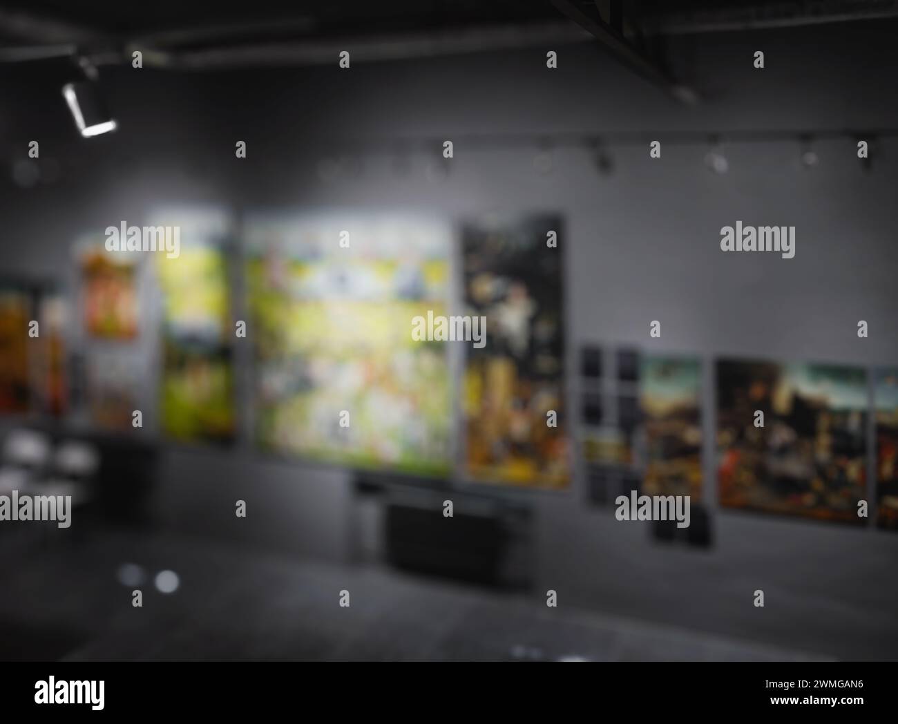 exhibition hall in a modern gallery. Interior of modern art gallery ...