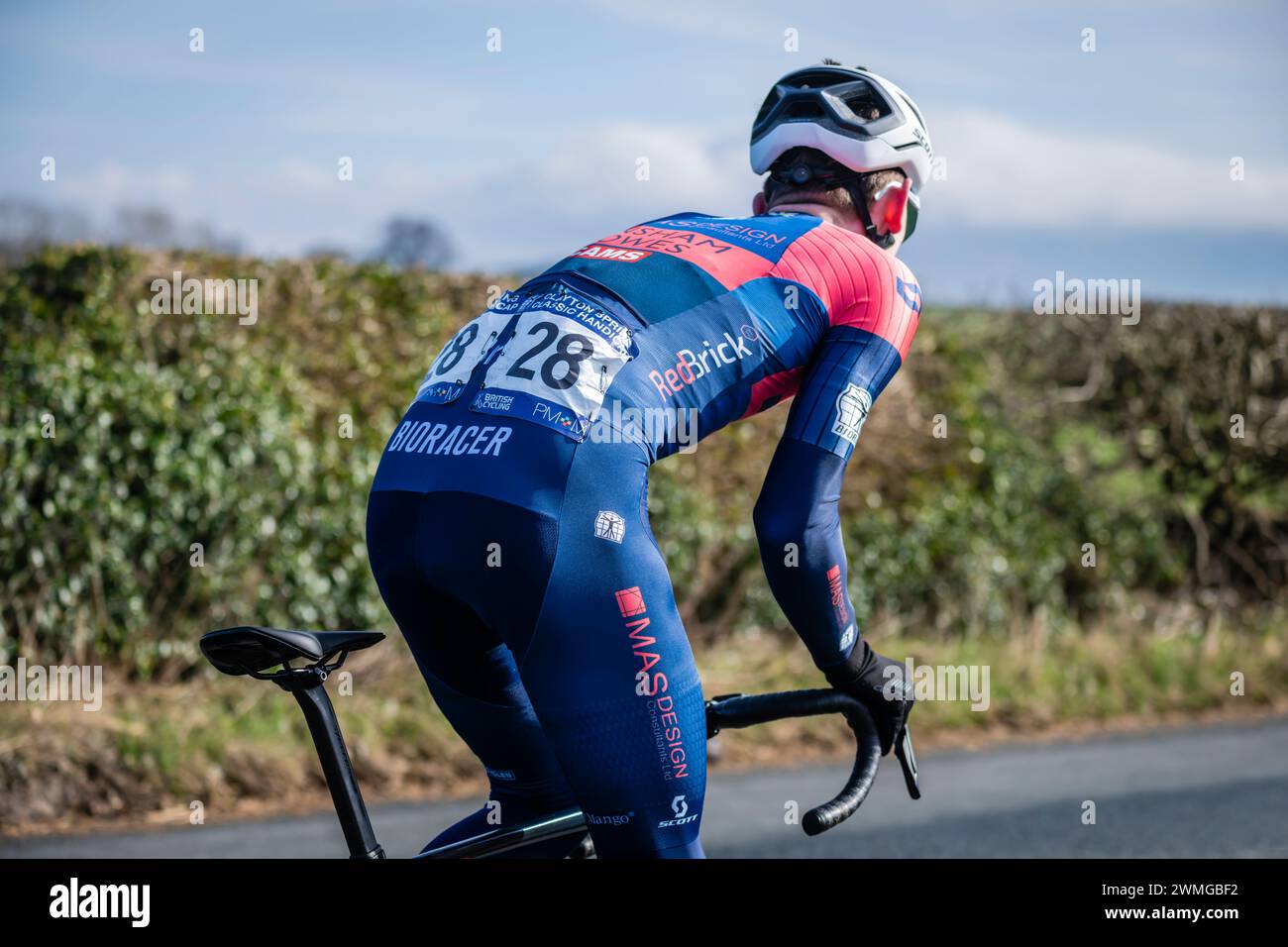 Out of the saddle effort during the British Cycling Clayton Spring ...