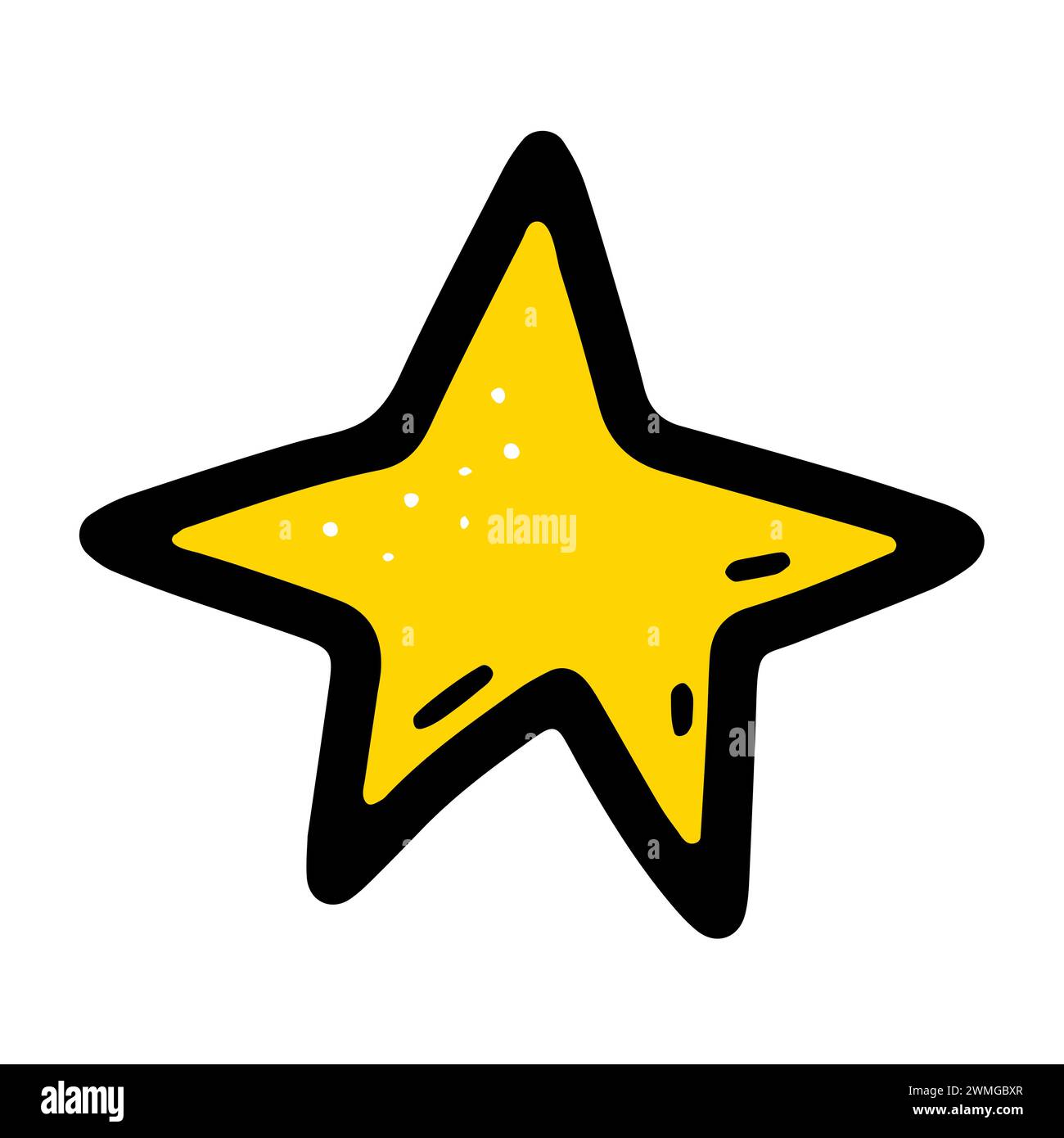 Space doodle star. Hand-drawn asteroid isolated on white background ...