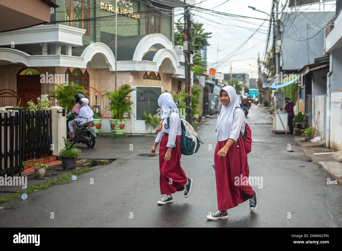 Jakarta, Indonesia - February 26, 2024: Unidentified students walking ...