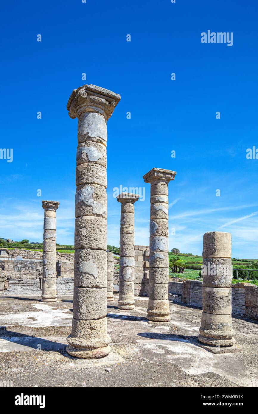 This photo captures the impressive remnants of the Roman basilica ...