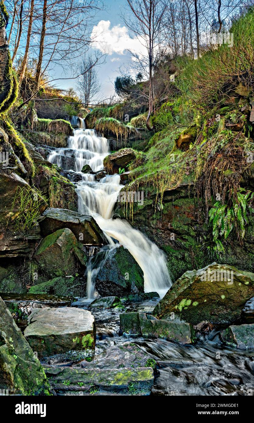 The Bronte waterfall near Haworth, West Yorkshire Stock Photo - Alamy