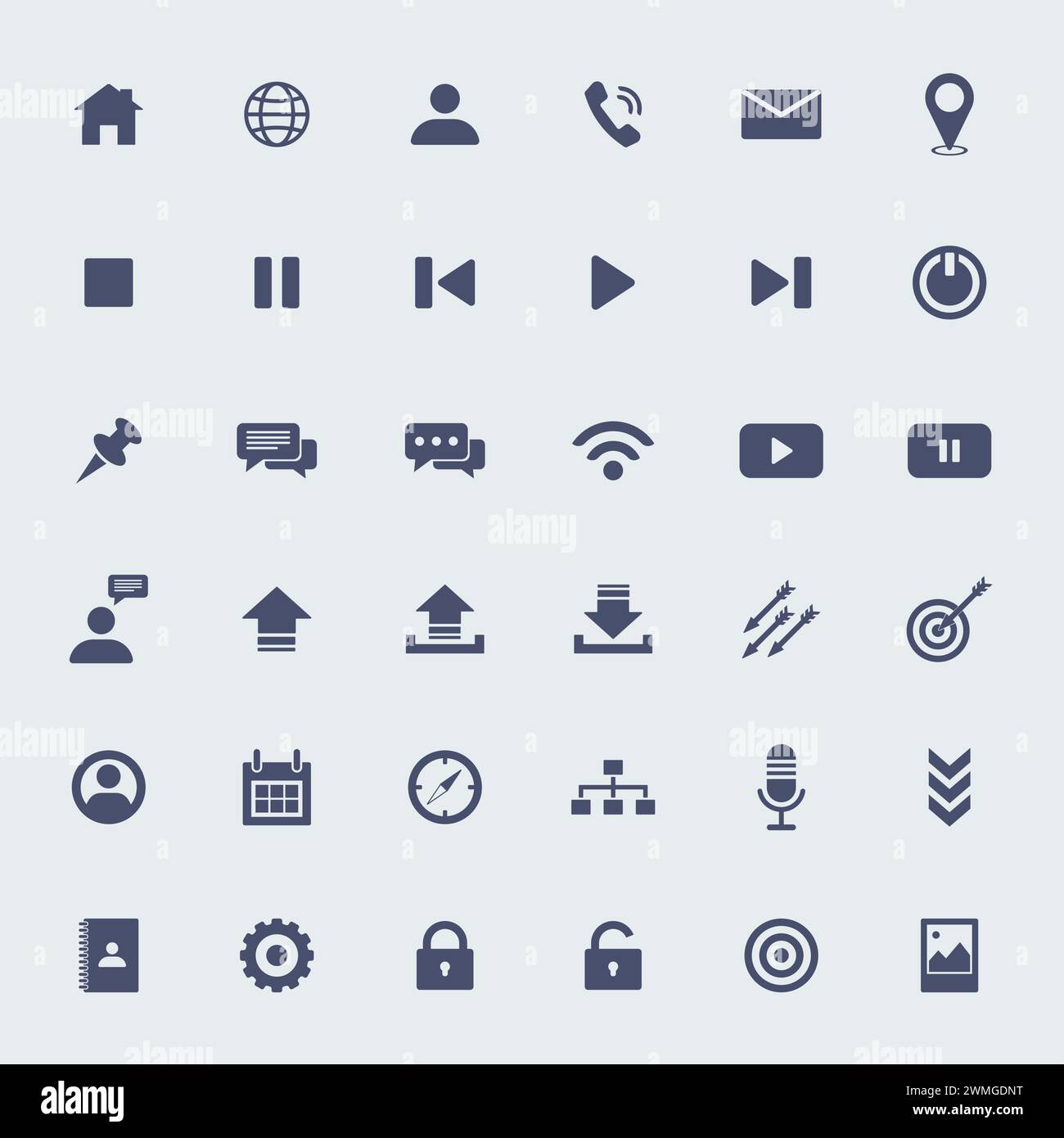 36 vector media icons set illustration Stock Vector Image & Art - Alamy