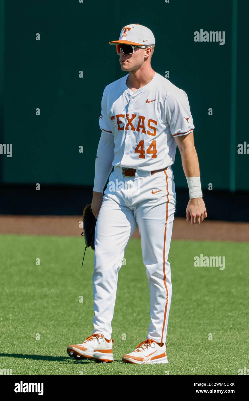 Austin Tx February 25 Texas Outfielder Max Belyeu 44 On The Field