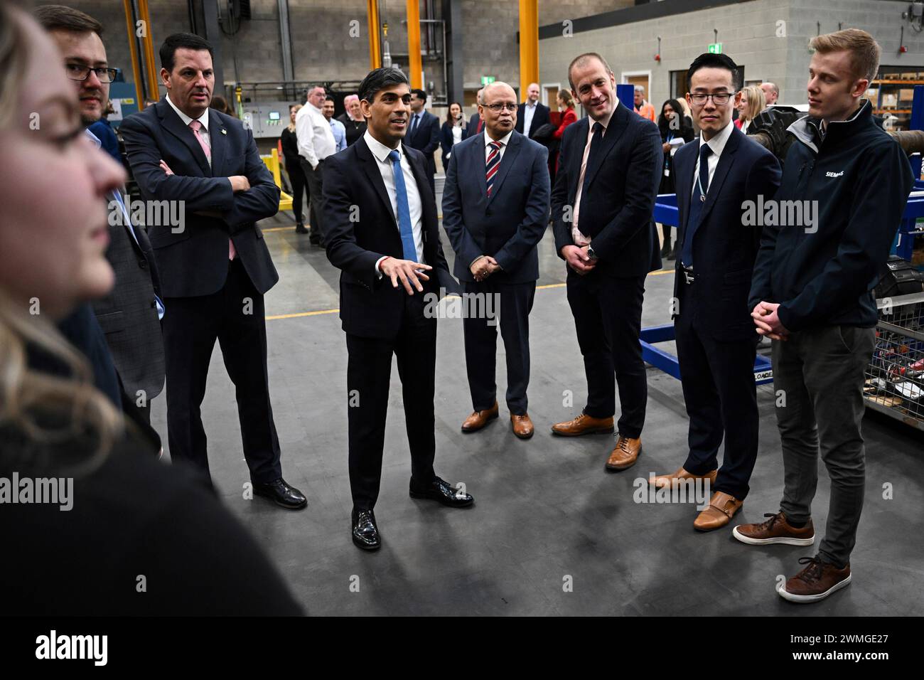 Prime Minister Rishi Sunak meets with apprentices during a visit to a ...