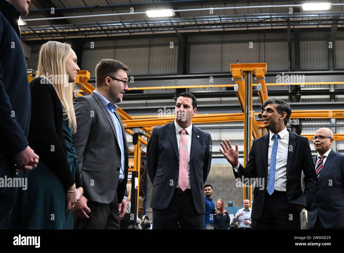 Prime Minister Rishi Sunak meets with apprentices during a visit to a ...