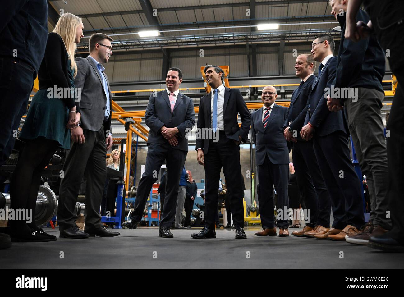 Prime Minister Rishi Sunak meets with apprentices during a visit to a ...