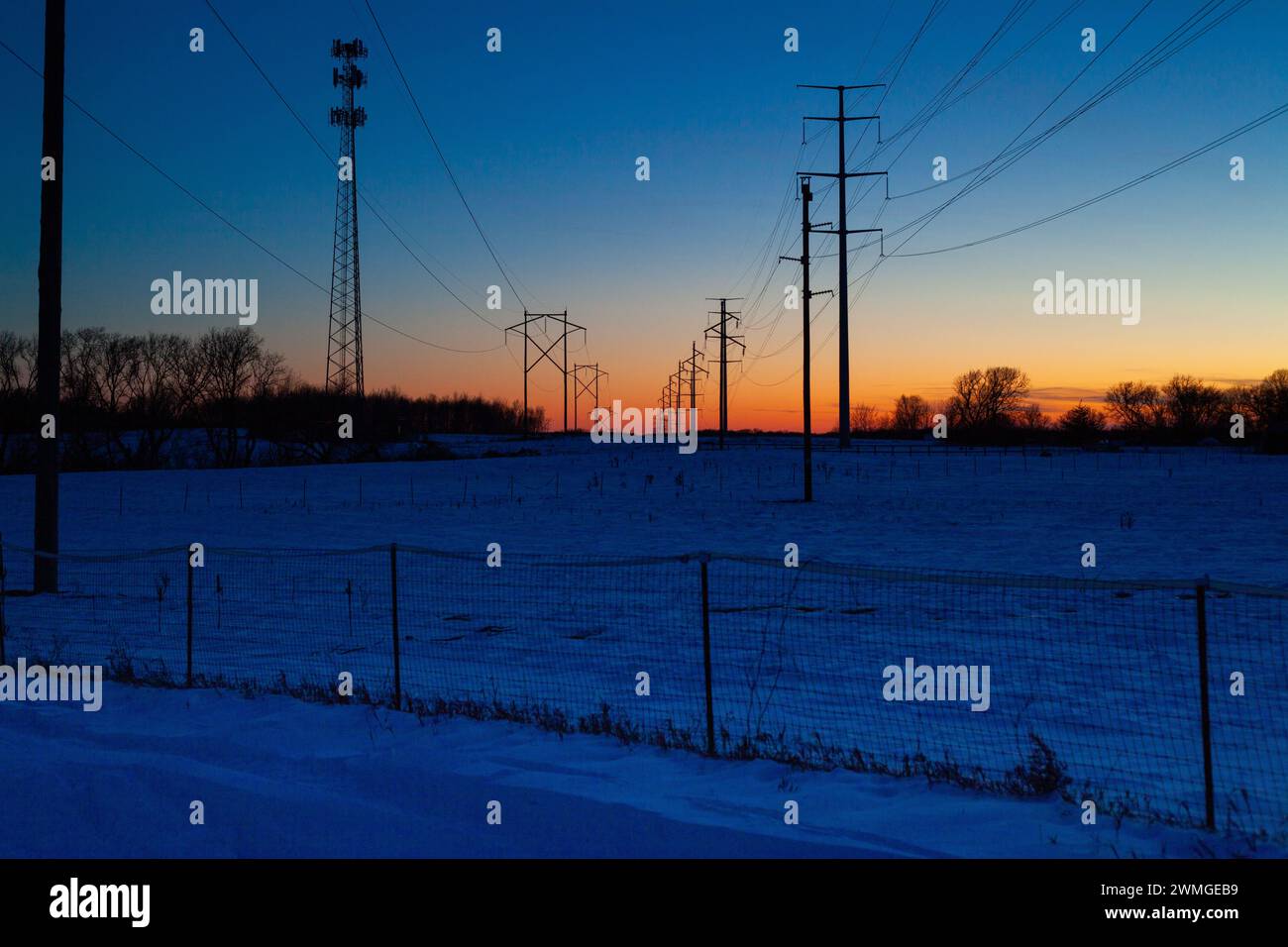 Power communication lines in hi-res stock photography and images - Alamy