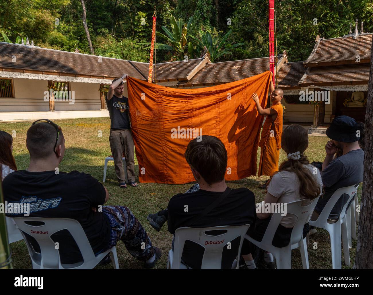 Buddhist monk sharing teachings and practical things about Buddhism at ...
