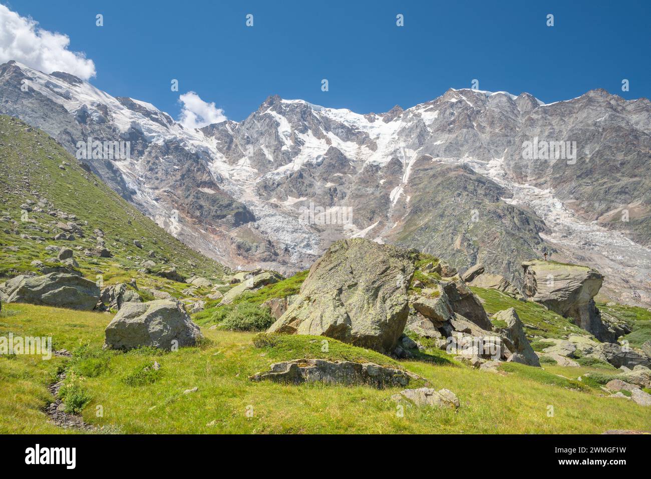 The Monte Rosa and Punta Gnifetti paks - Valle Anzasca valley Stock ...