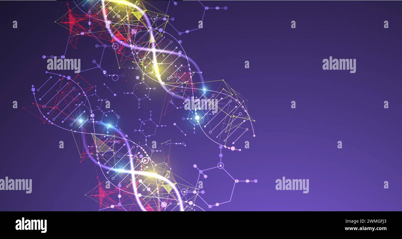 Scientific and technological background. Abstract image of DNA molecule ...