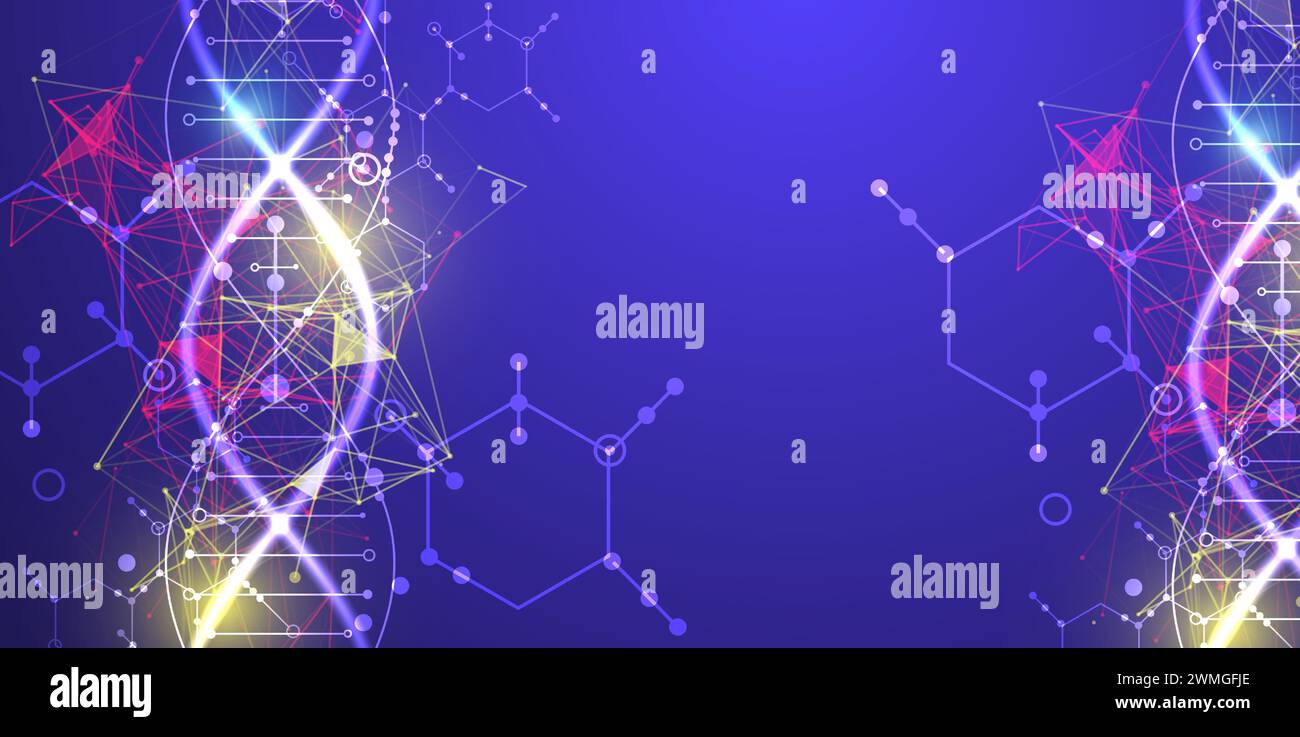 Scientific and technological background. Abstract image of DNA molecule. Vector illustration ...