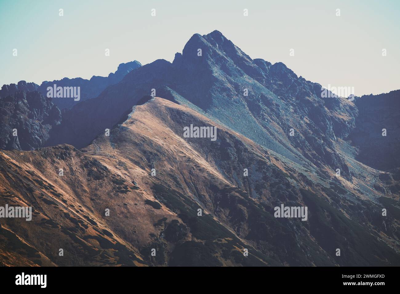 Mountain landscape in Tatra National Park in Poland. Popular tourist ...