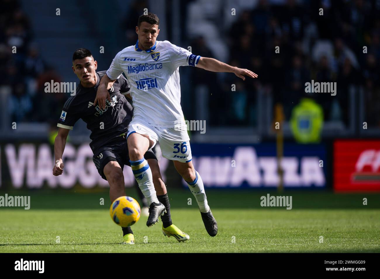 Turin, Italy. 25 February 2024. Luca Mazzitelli of Frosinone Calcio ...