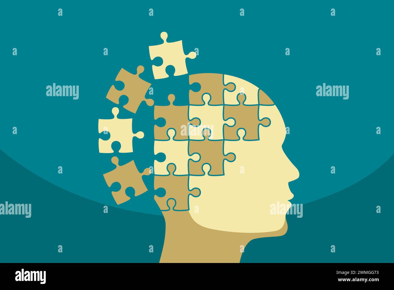 Illustration of brainstorming or thinking process Stock Photo - Alamy