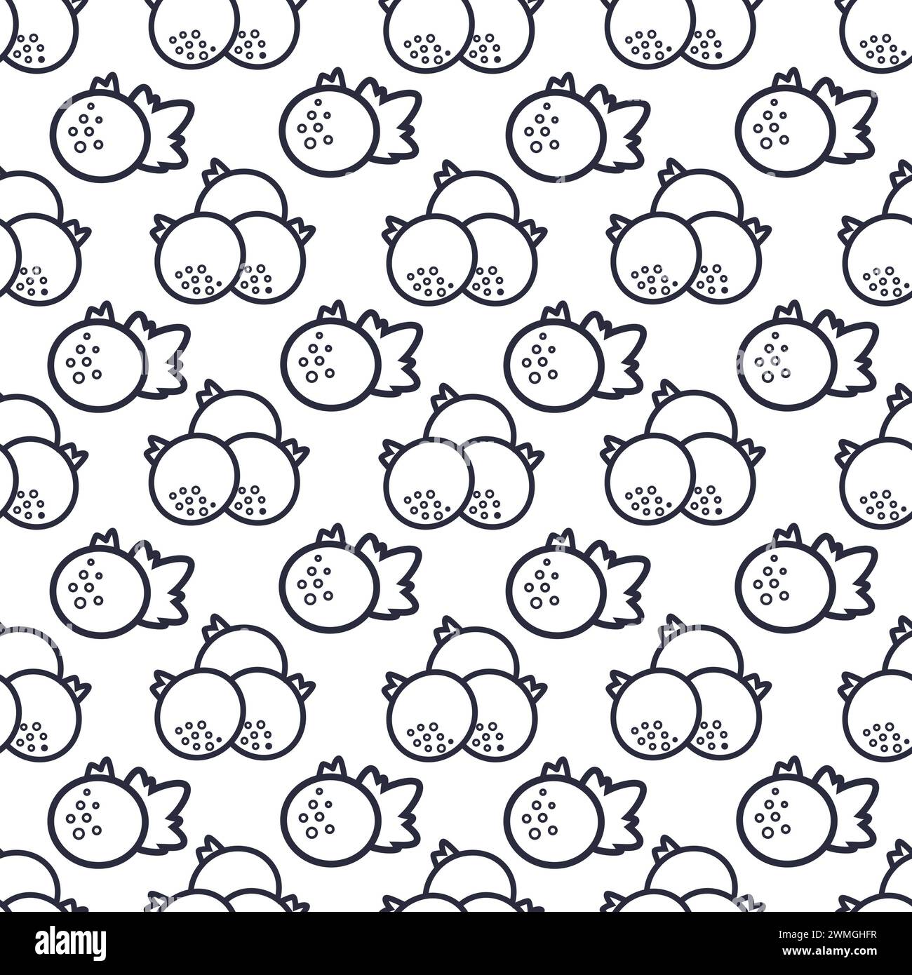Vector Black currant seamless pattern. Cartoon style. For textile, tea ...