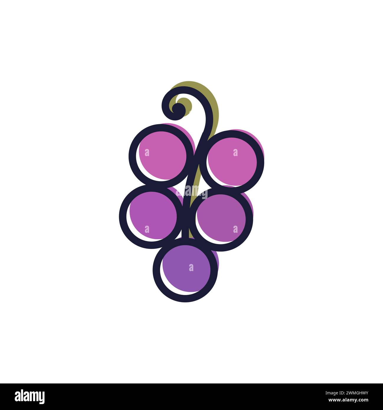 Grape line icon. Vector Color. Plant, organic, bunch. For mobile ...