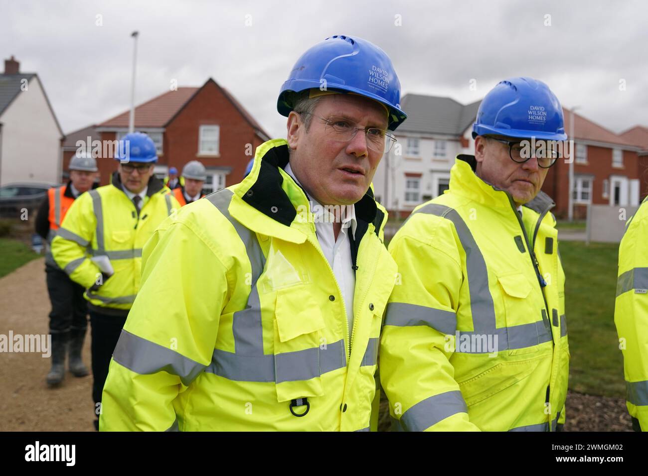 Labour leader Sir Keir Starmer during a visit to a new build housing ...