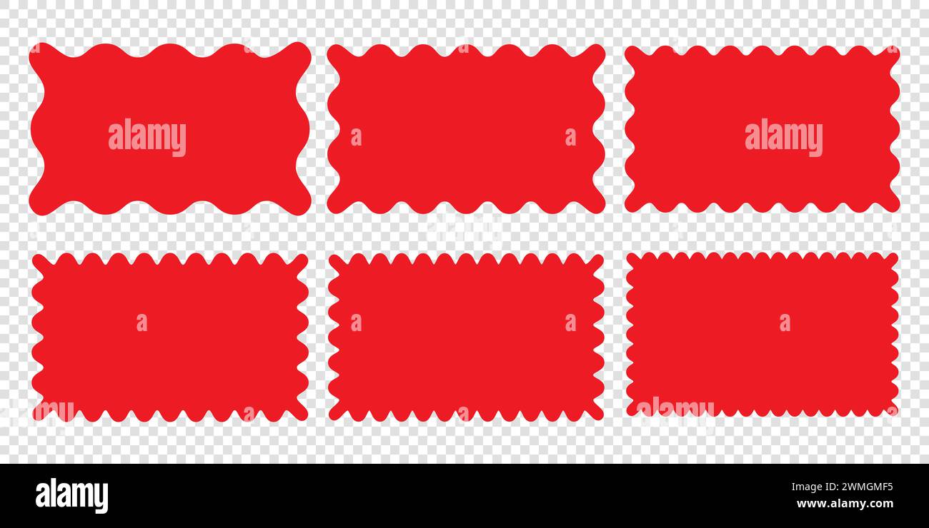 Wavy edge rectangle shapes icon vector set Stock Vector Image & Art - Alamy