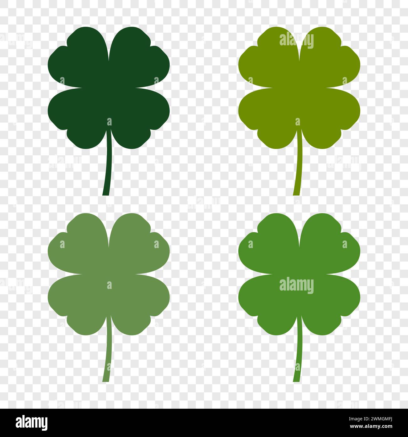 Four leaf clover vector icon set Stock Vector Image & Art - Alamy