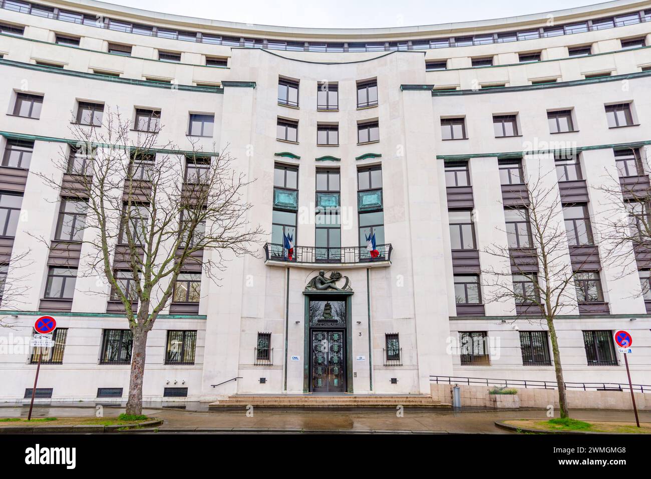 Exterior view of the building housing both the Commission Nationale ...