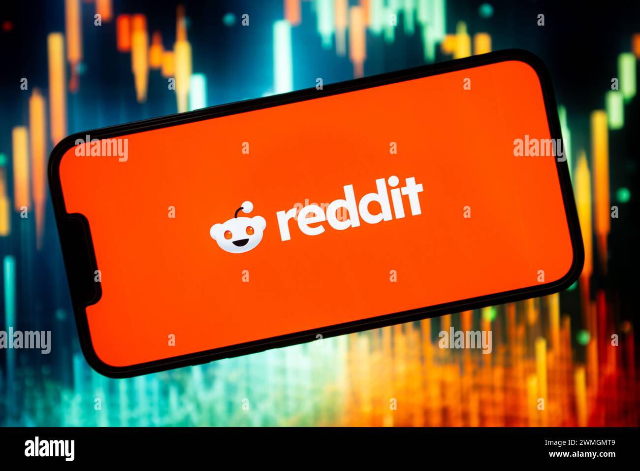 In this photo illustration a Reddit logo seen displayed on a smartphone ...