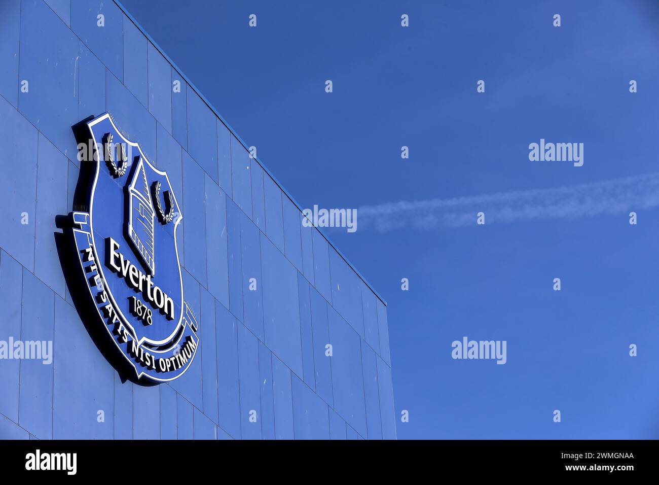 File photo dated 03-04-2023 of General view of an Everton club badge on ...