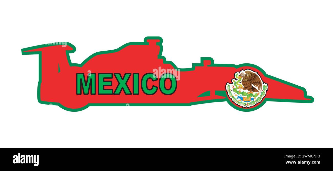 A silhouette of a trpical racing car on a white background with the ...