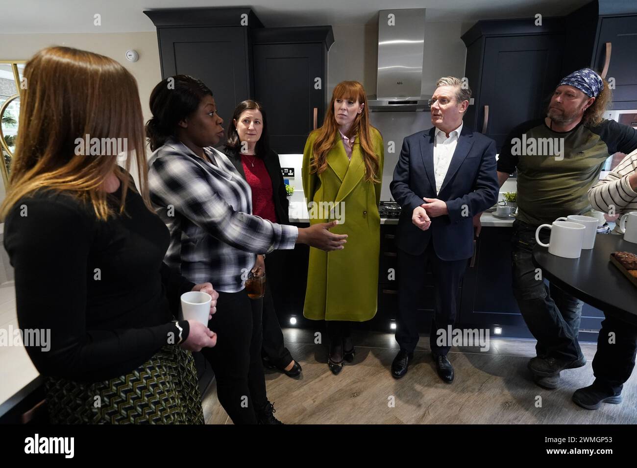 Labour leader Sir Keir Starmer and deputy leader Angela Rayner speaking ...