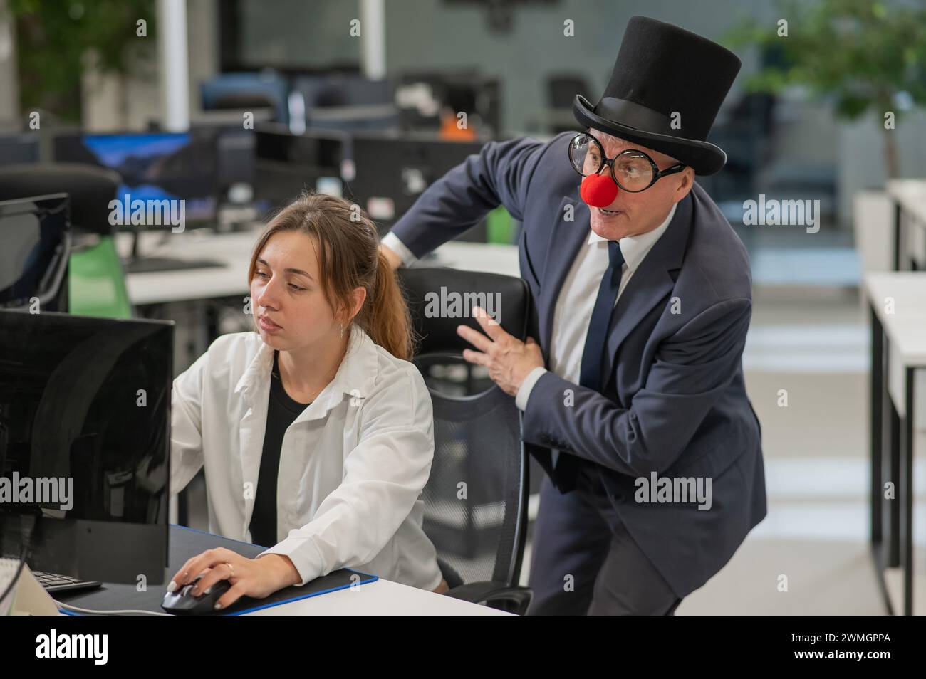 Employee in costume works on hi-res stock photography and images - Alamy