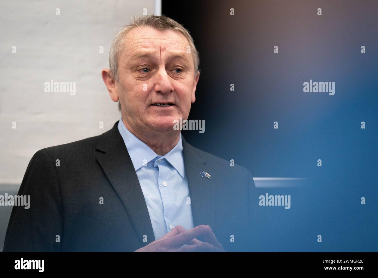 Co-leader of the Wales Green Party, Anthony Slaughter, speaks to the ...