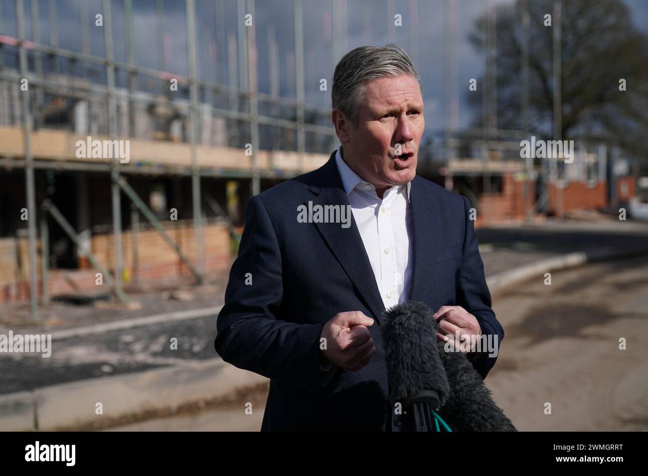 Labour leader Sir Keir Starmer doing media intervews during a visit to ...