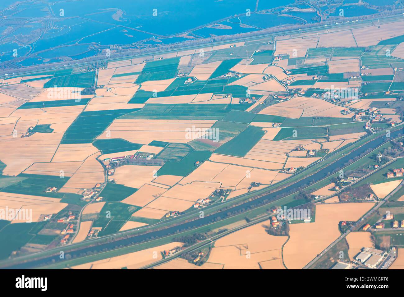Aerial flight rotation over green hi-res stock photography and images ...