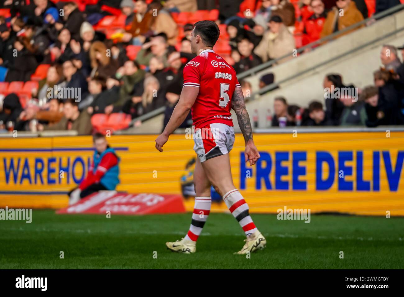 Deon Cross during the game. Salford Red Devils Vs Castleford Tigers Betfred Super League Round 2 ...