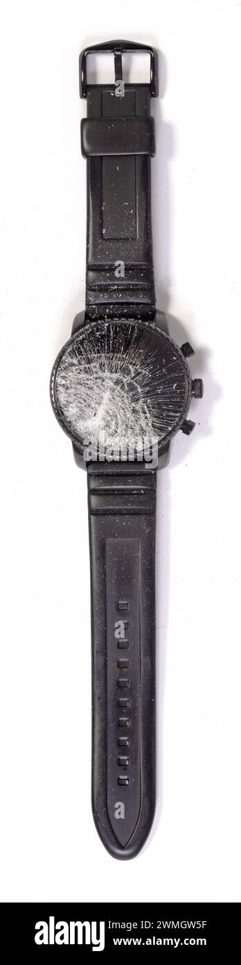 Broken smartwatch isolated on a white background Stock Photo - Alamy