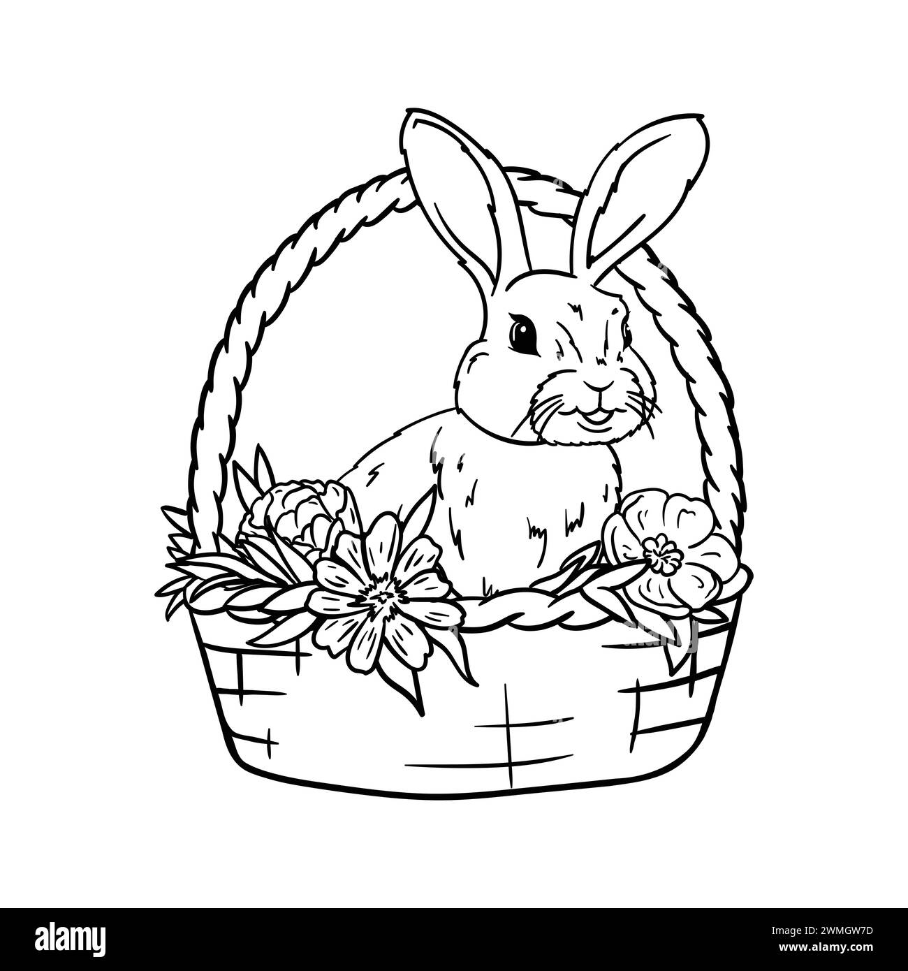 Clipart easter bunny black and white Cut Out Stock Images & Pictures ...