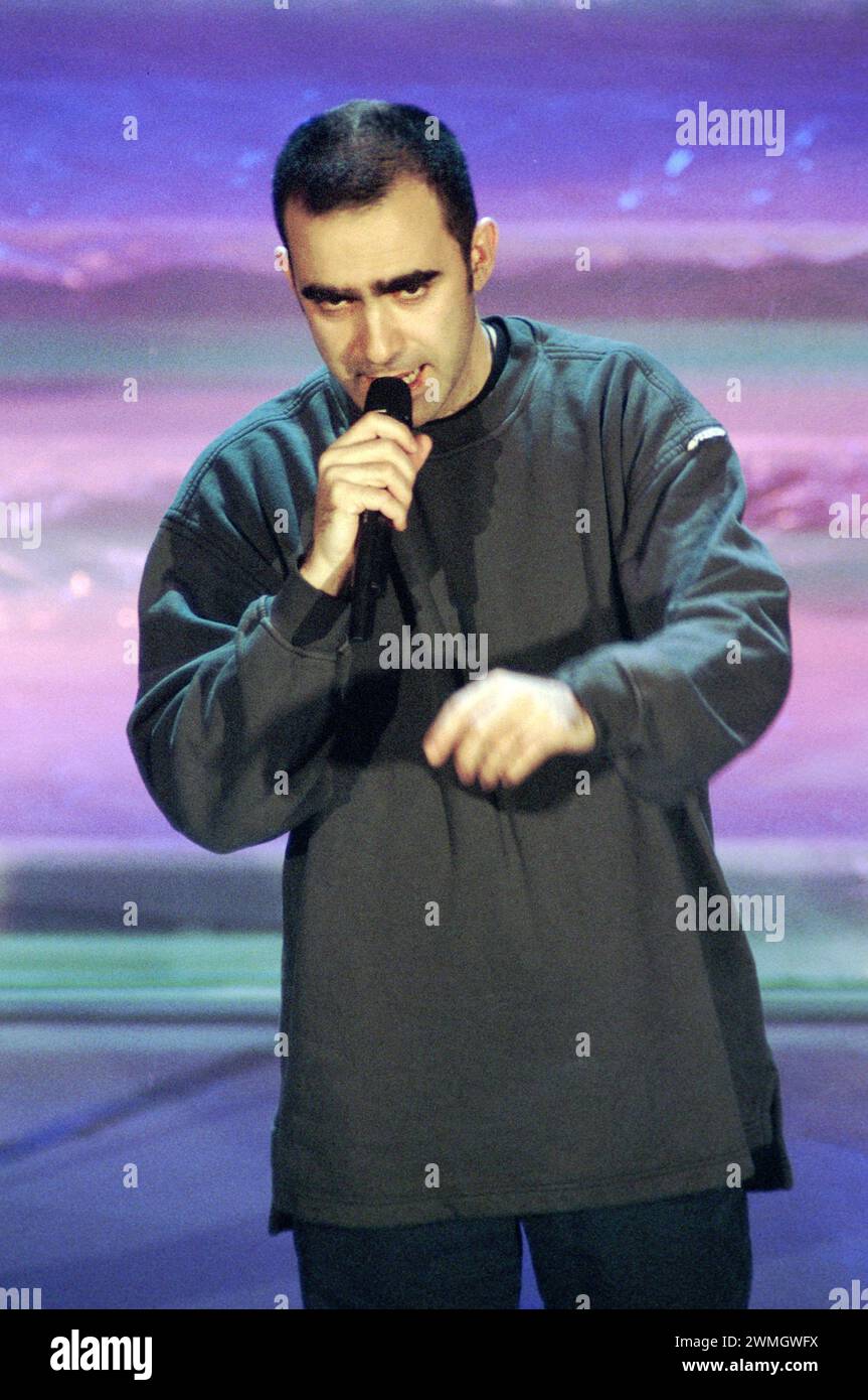 Sanremo Italy 1996-02-22: Elio, singer of the Elio e le Storie Tese ...