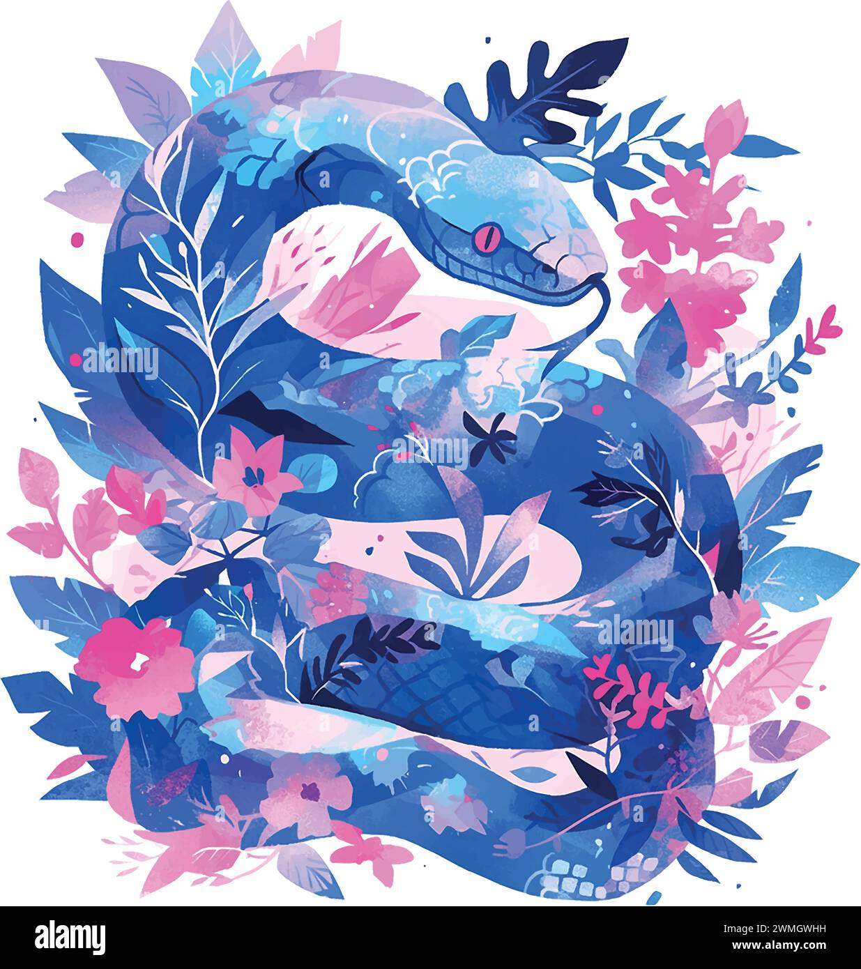 Snake with flowers hi-res stock photography and images - Alamy