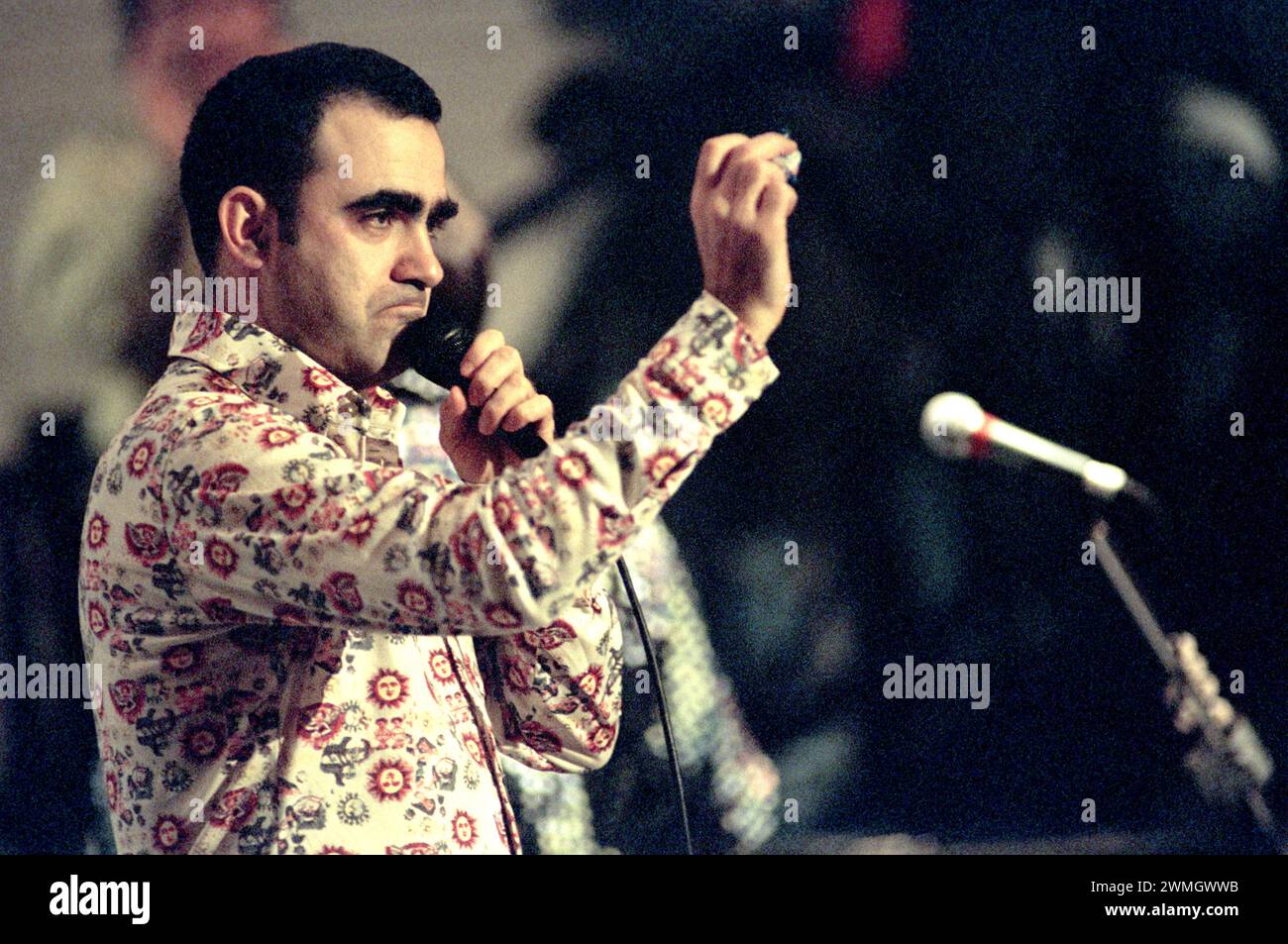 Milan Italy 1997-12-08: Elio, singer of the Elio e le Storie Tese band ...
