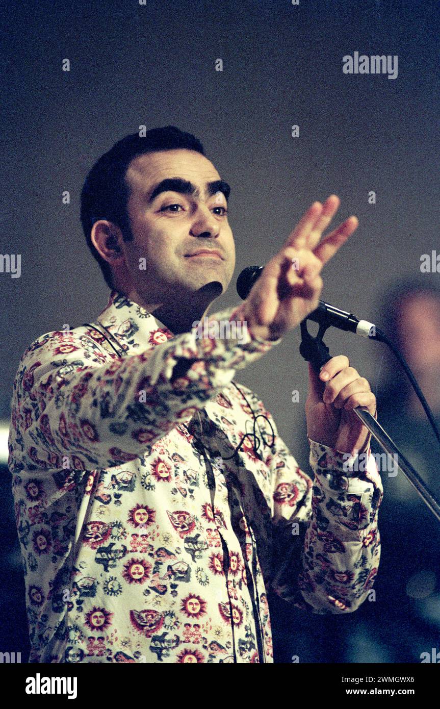 Milan Italy 1997-12-08: Elio, singer of the Elio e le Storie Tese band ...