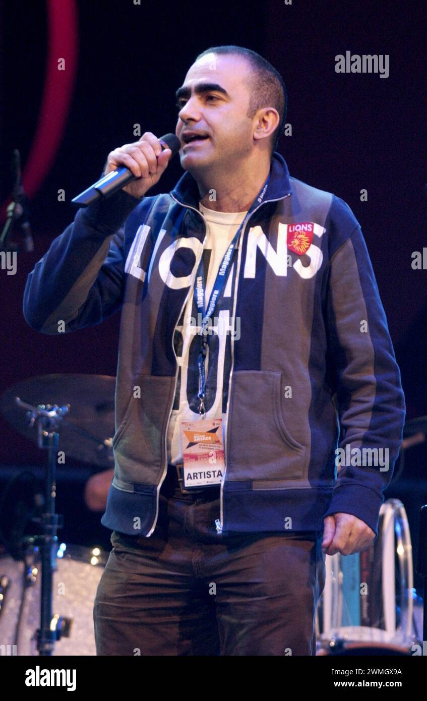 Milan Italy 2003-12-15: Elio, singer of the Elio e le Storie Tese band ...