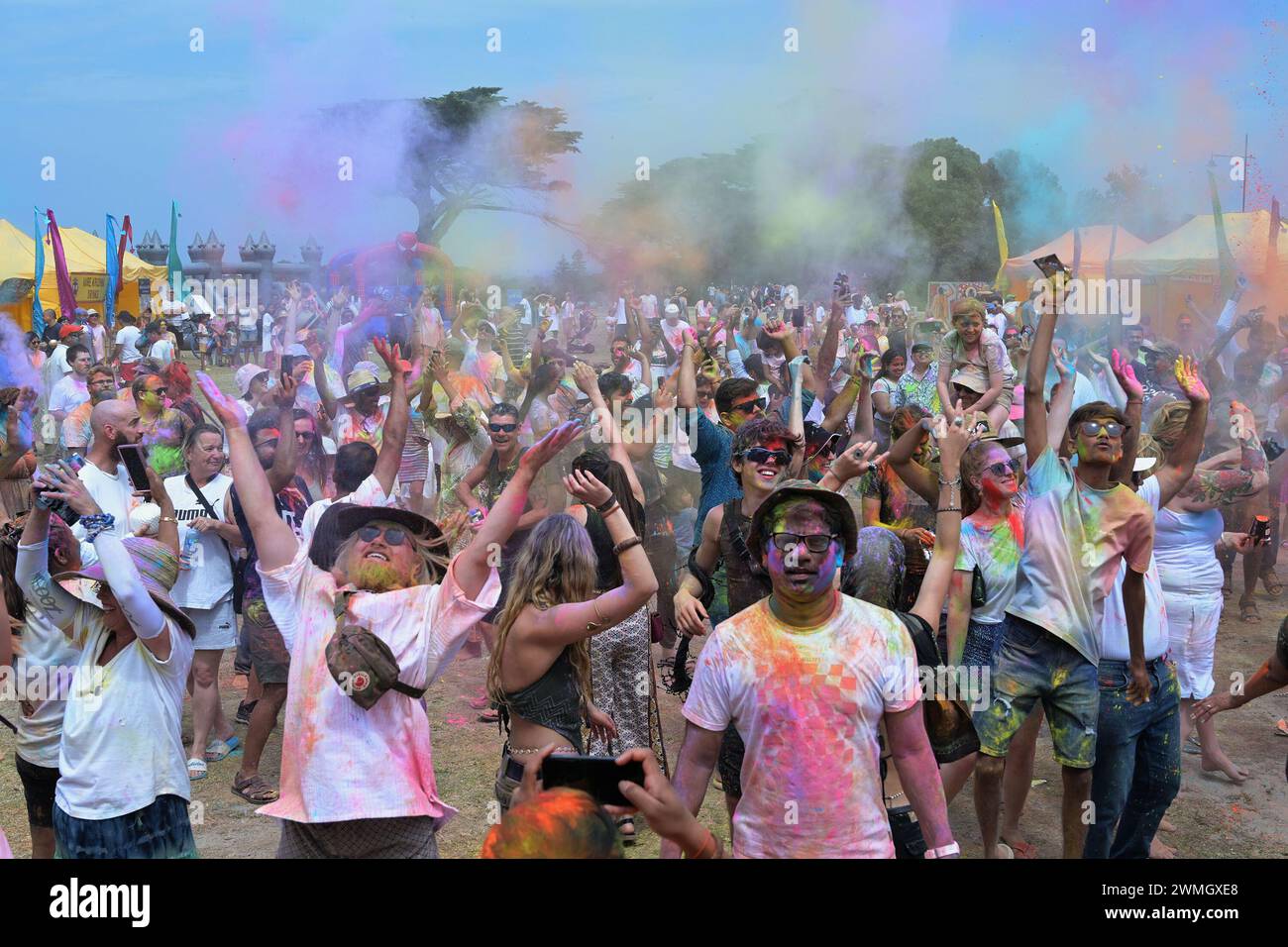 People celebrating Festivals of colours Holi (a part of the celebration ...