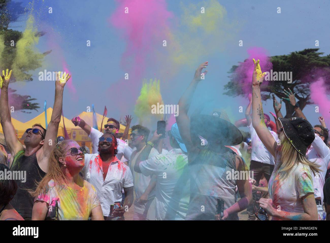 People celebrating Festivals of colours Holi (a part of the celebration ...