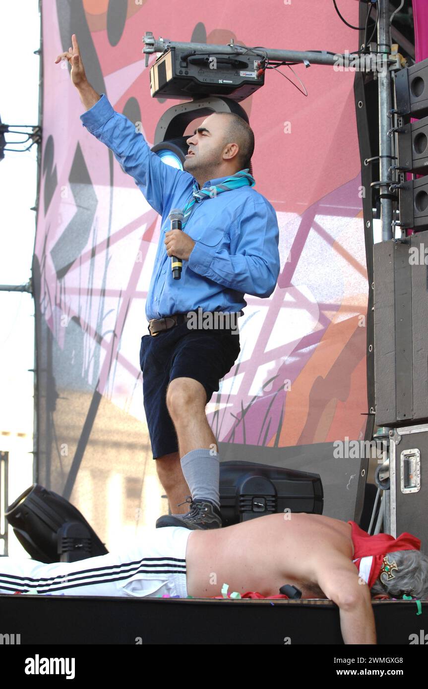 Milan Italy 2007-09-16: Elio singer of the Elio e le Storie Tese band ...