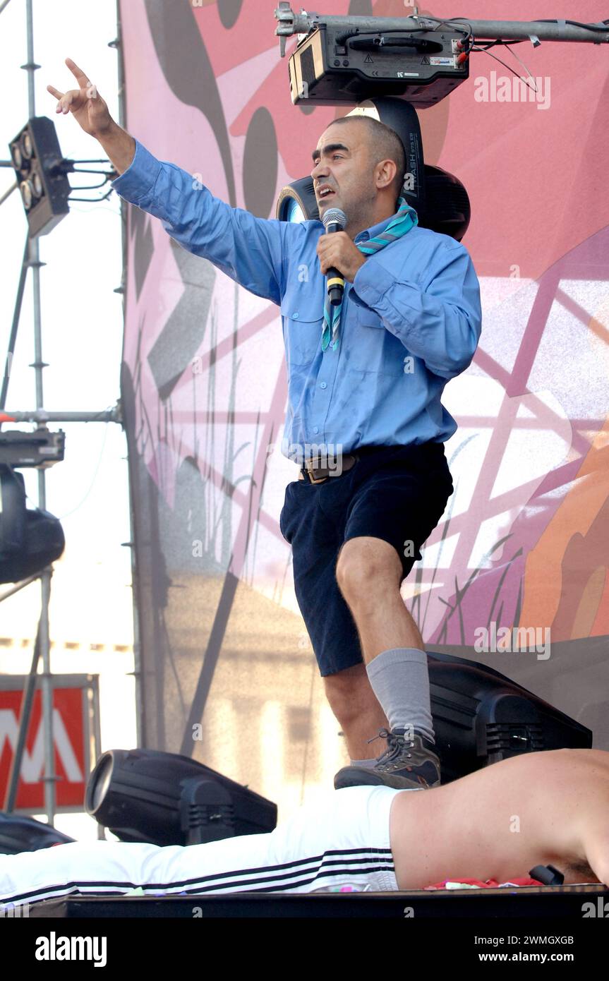 Milan Italy 2007-09-16: Elio singer of the Elio e le Storie Tese band ...