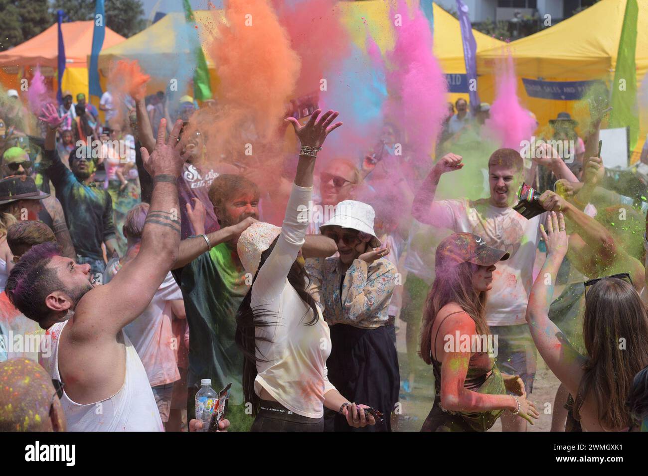 People celebrating Festivals of colours Holi (a part of the celebration ...